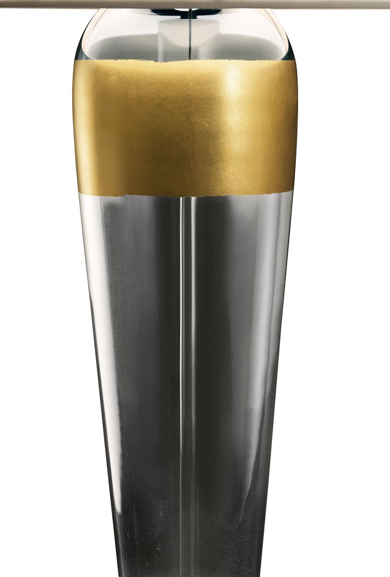 Customizable Sara 5574 Table Lamp in Glass with Black Shade, by ...