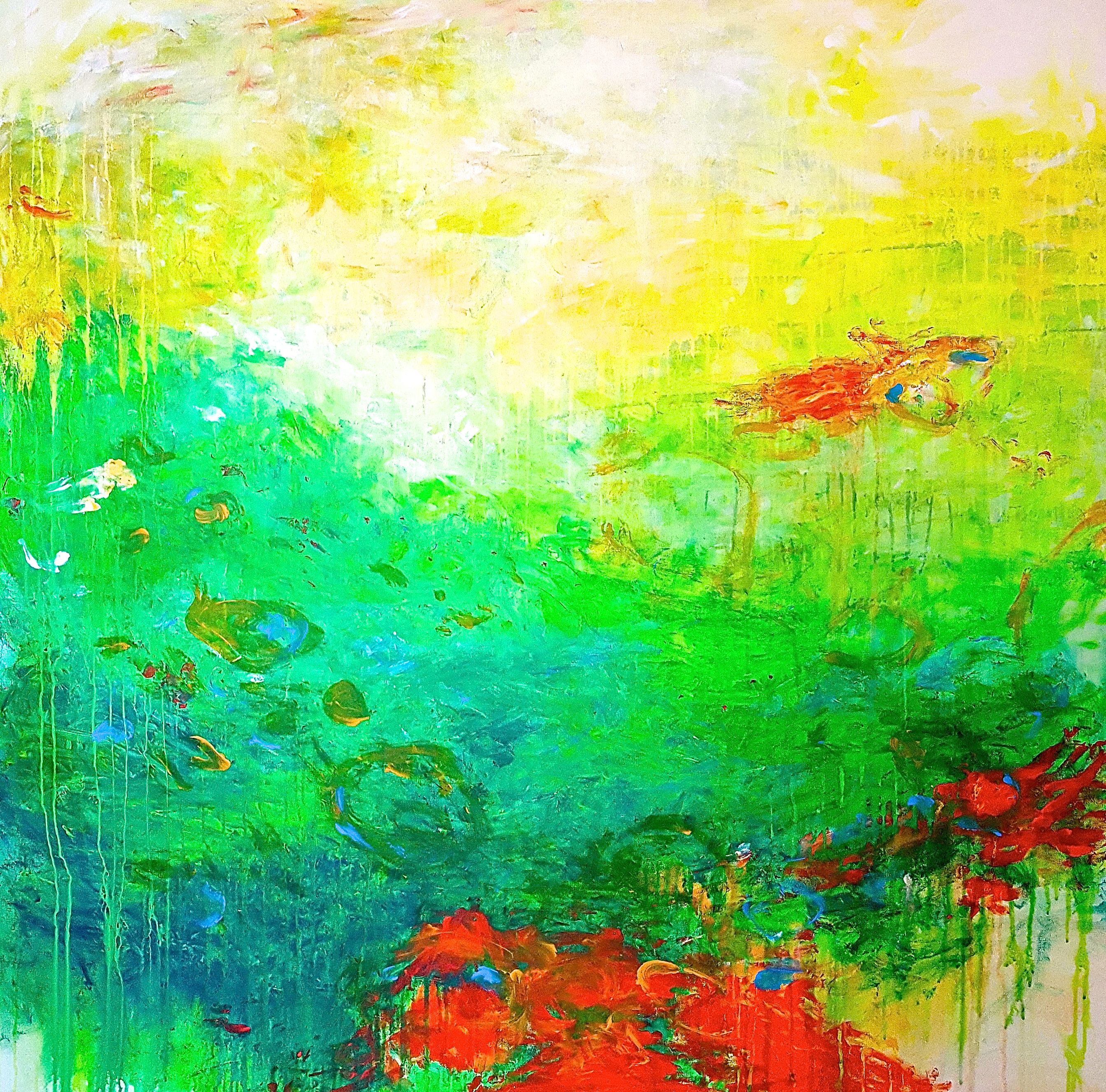 Laura Spring - The Mist, Painting, Acrylic on Paper For Sale at 1stDibs