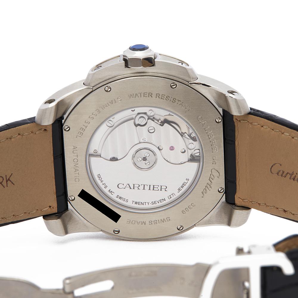 2010s Cartier Calibre Stainless Steel 3389 Wristwatch at 1stDibs
