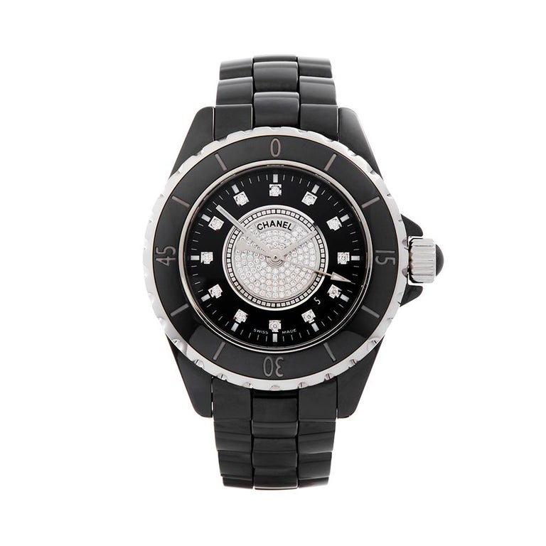 2009 Chanel J12 Diamond Ceramic H2122 Wristwatch at 1stDibs