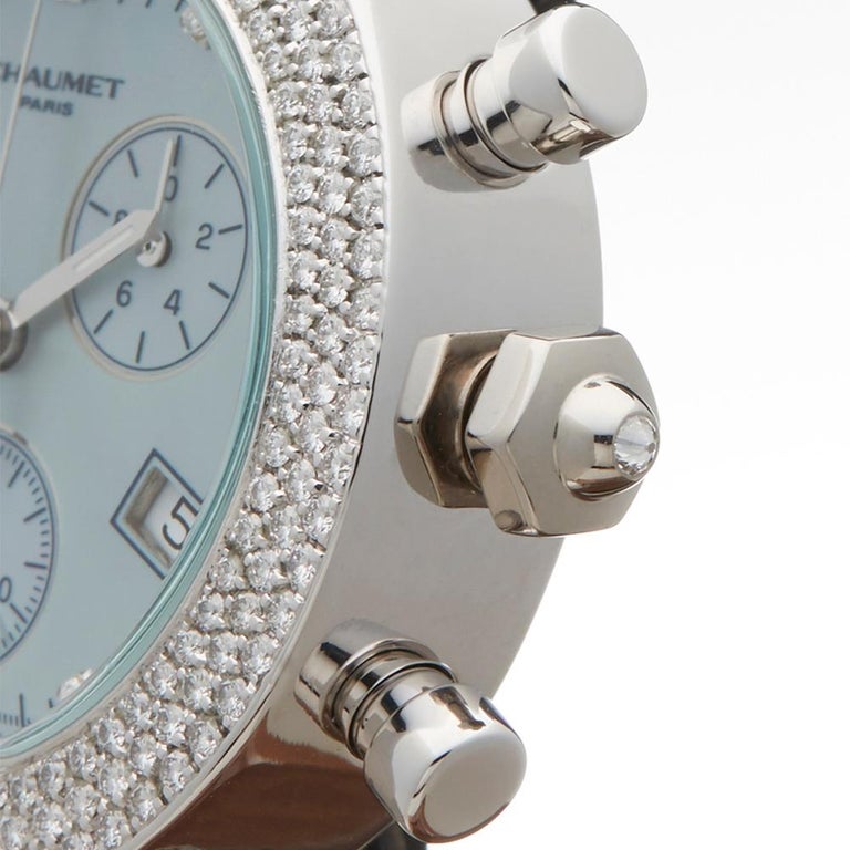2000's Chaumet Style De Chaumet Diamond Chronograph White Gold ...