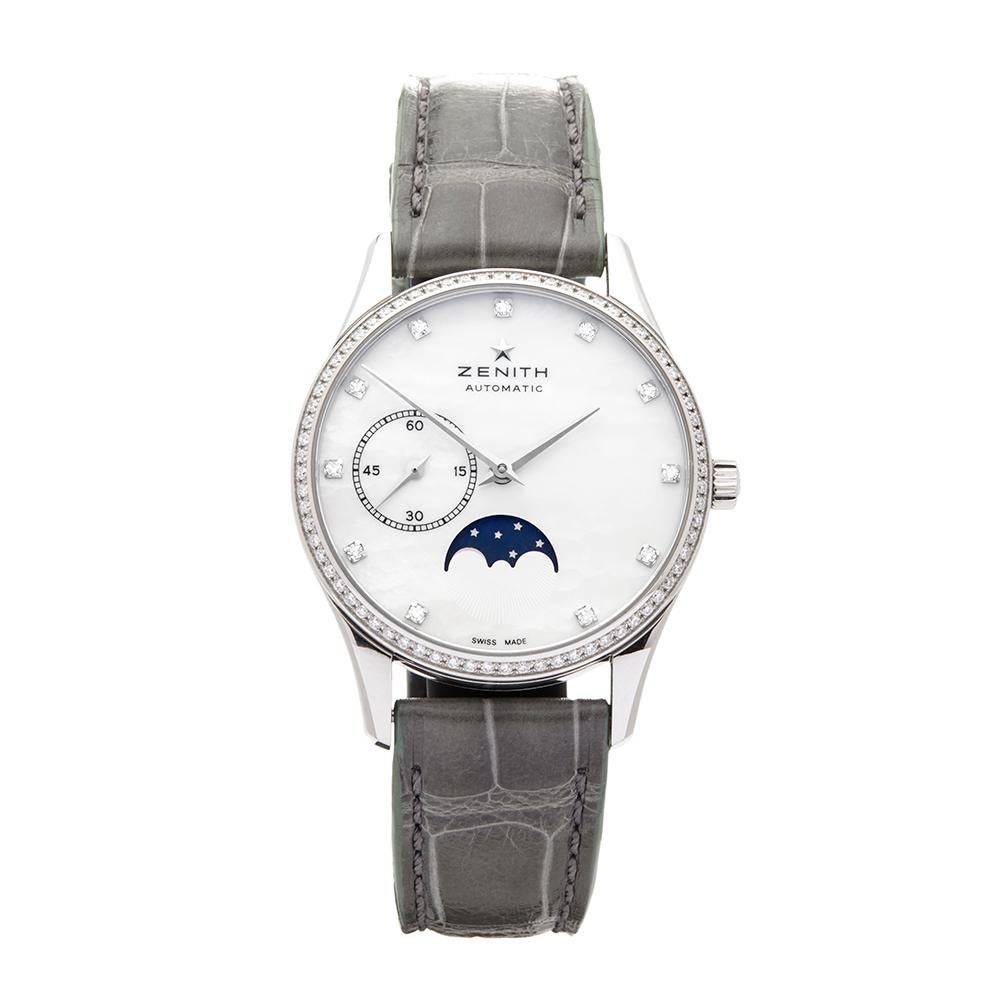 2017 Zenith Elite Ultra Thin Lady Moonphase Stainless Steel Wristwatch ...