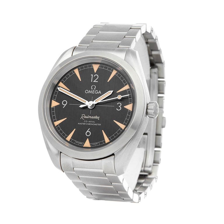 2018 Omega Railmaster Stainless Steel 22010402001001 Wristwatch at 1stDibs