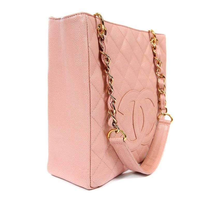 Chanel Pink Caviar PST- Petite Shopping Tote at 1stDibs