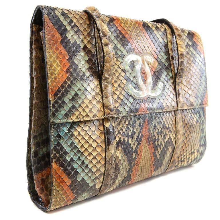 Chanel Multi Colored Python Mini Bag at 1stDibs