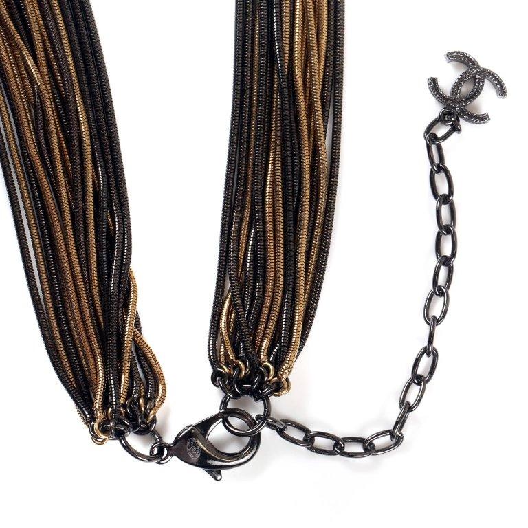 Chanel Mixed Metallic Snake Chain Necklace Belt For Sale at 1stDibs