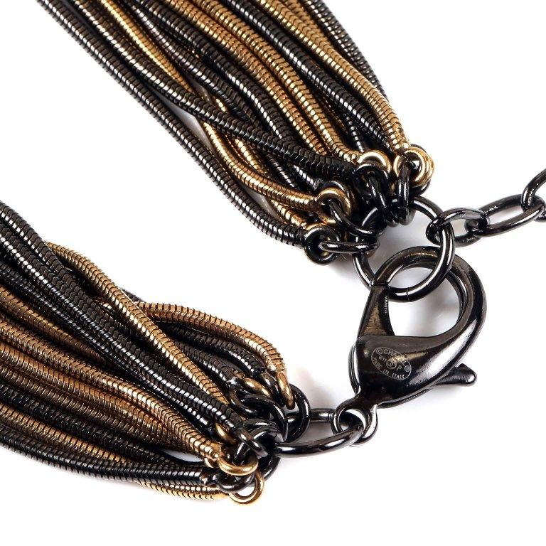 Chanel Mixed Metallic Snake Chain Necklace Belt For Sale at 1stdibs