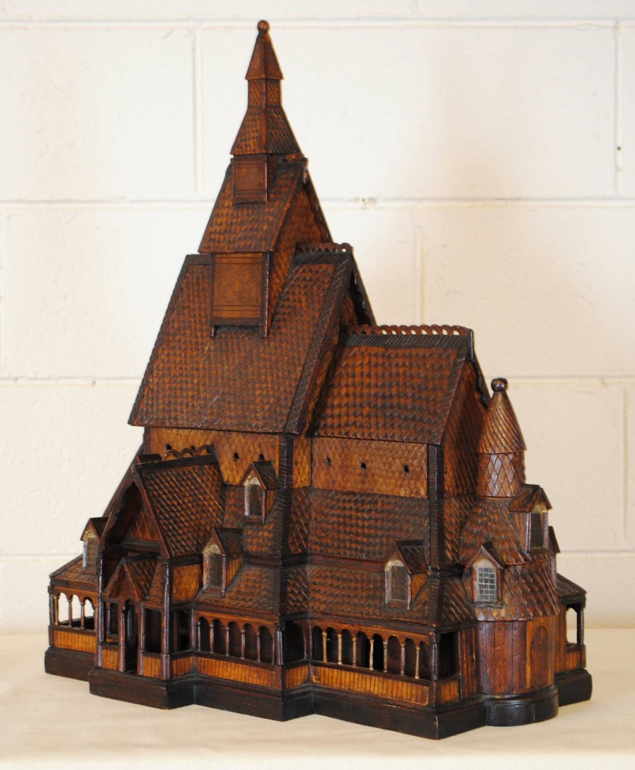 Antique Architectural Model of a Norwegian Church For Sale at 1stDibs
