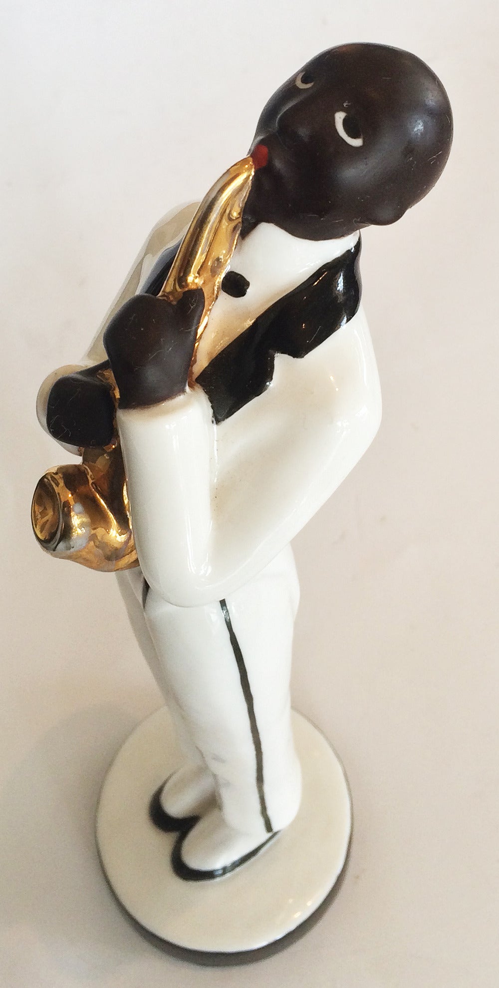 Art Deco French Jazz Age Saxophone Player by Robj For Sale at 1stDibs
