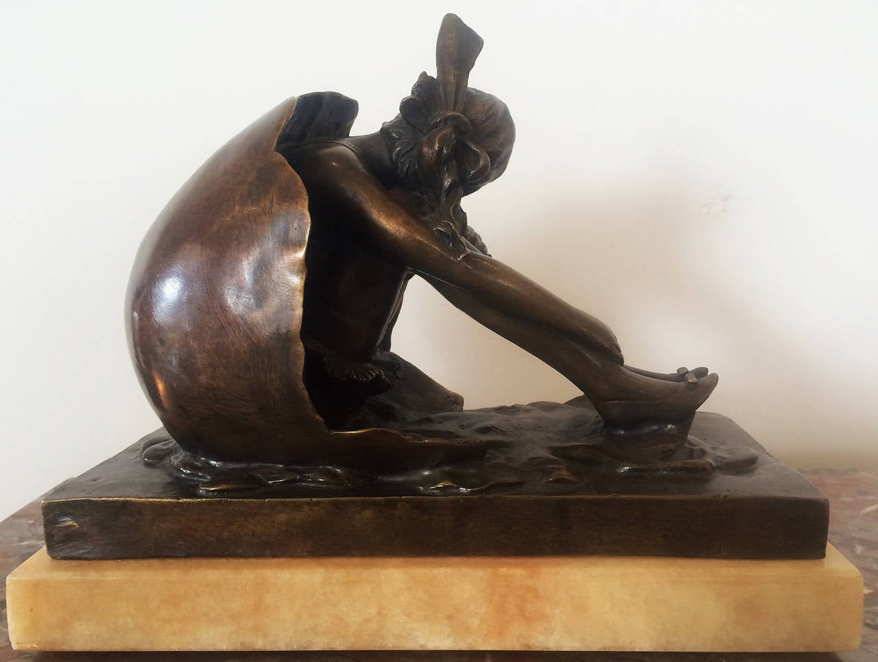 Art Deco Bronze of a Girl Emerging from an Egg "Cholesterol" by Bruno ...