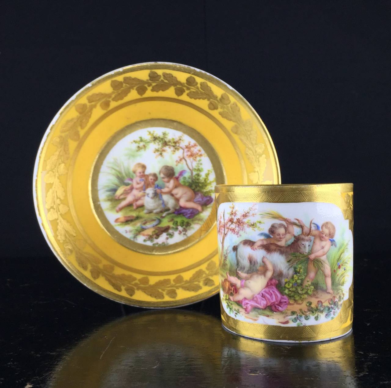 Sèvres Coffee Cup and Saucer with Cherubs and Children, 18th Century ...