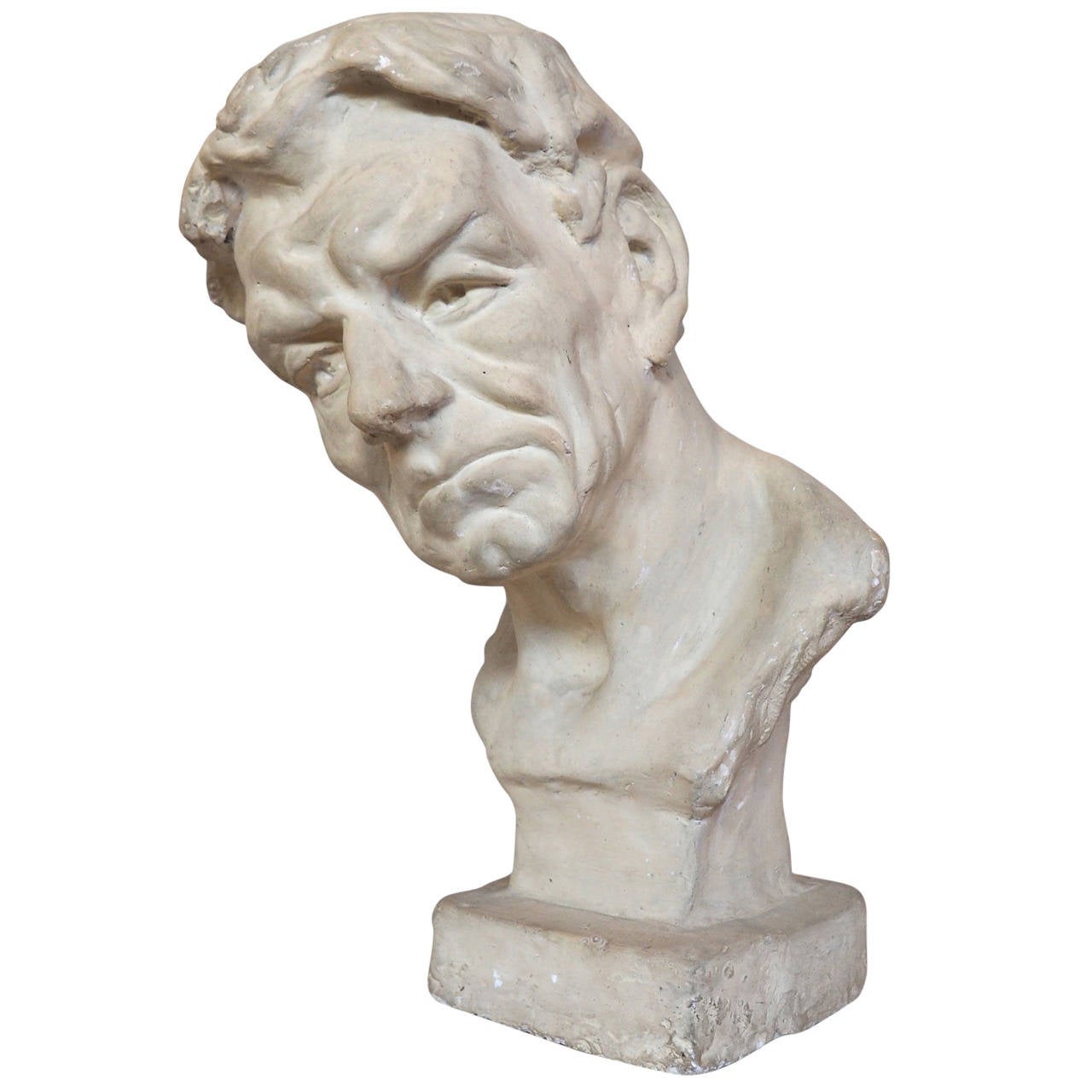 Plaster Bust of a Man For Sale at 1stDibs