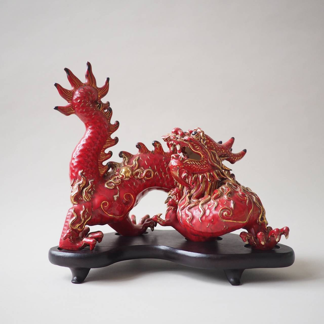 Red Chinese Dragon Statue