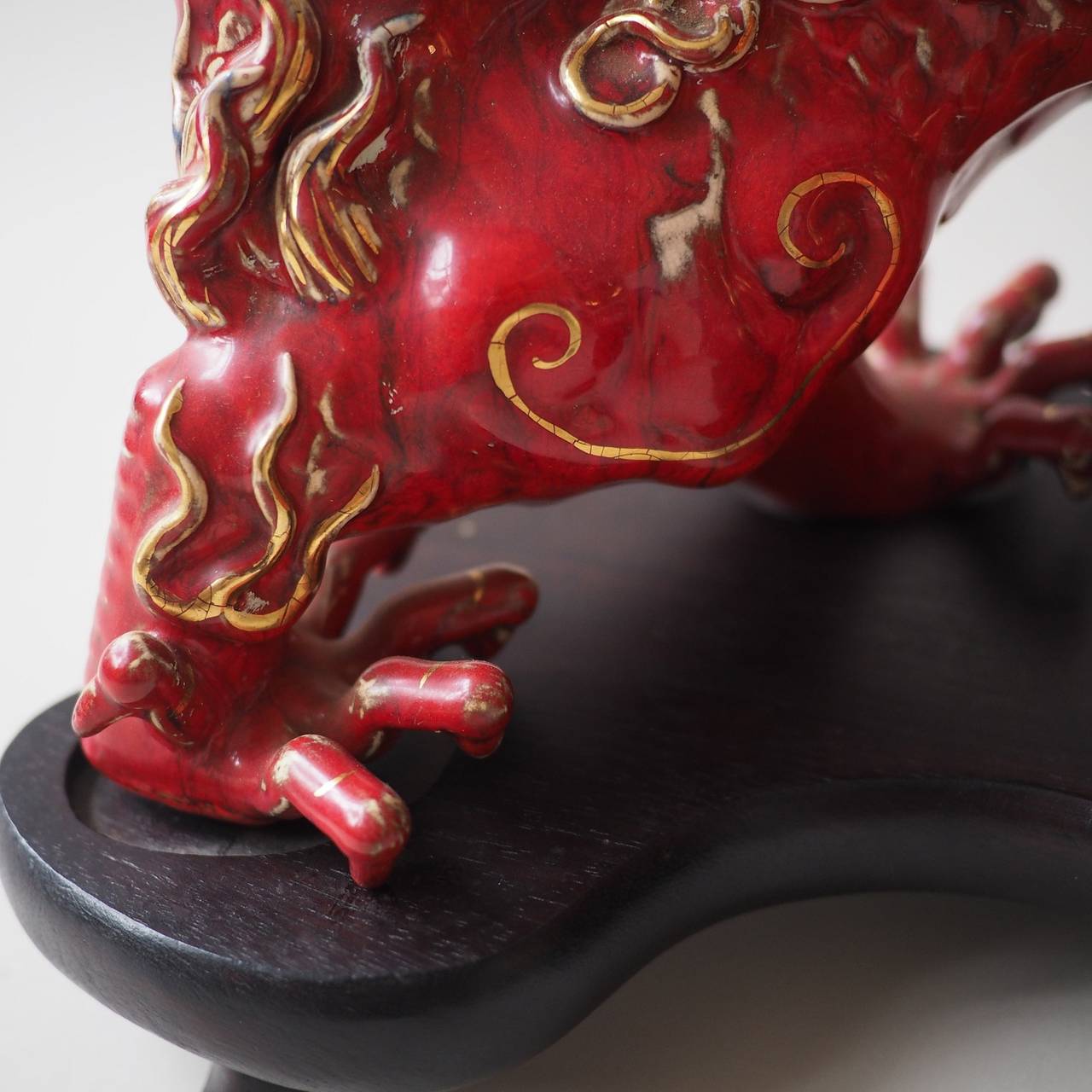 Chinese Ceramic Red and Gold Dragon For Sale at 1stDibs | ceramic ...