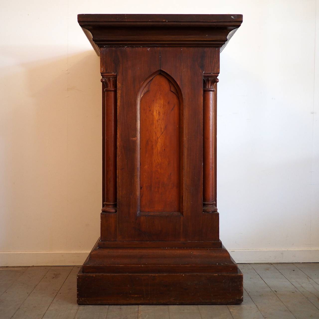 Late 19th Century Carved Blackwood Church Pedestal For Sale at 1stDibs