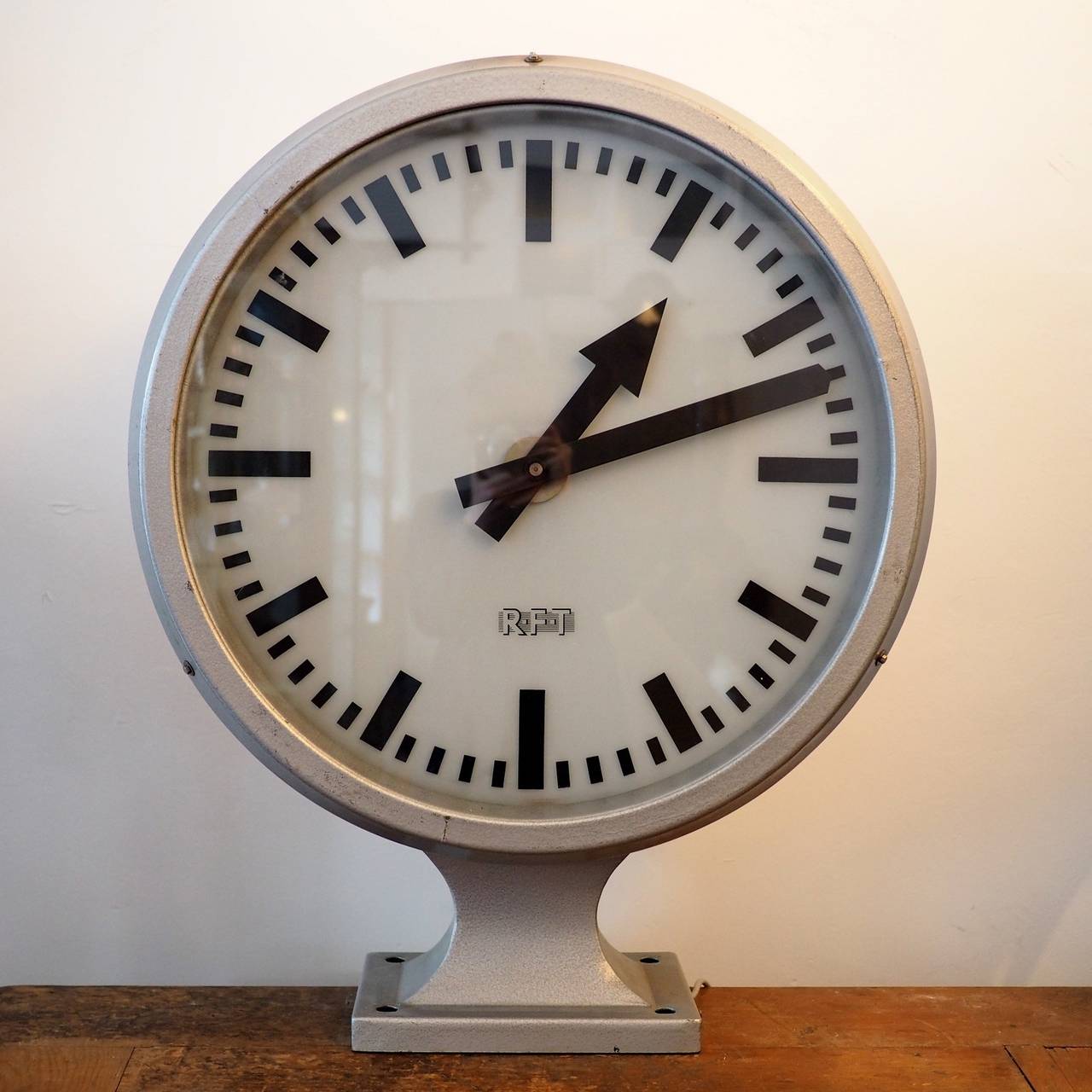 East German Double-Sided Railway Clock at 1stDibs