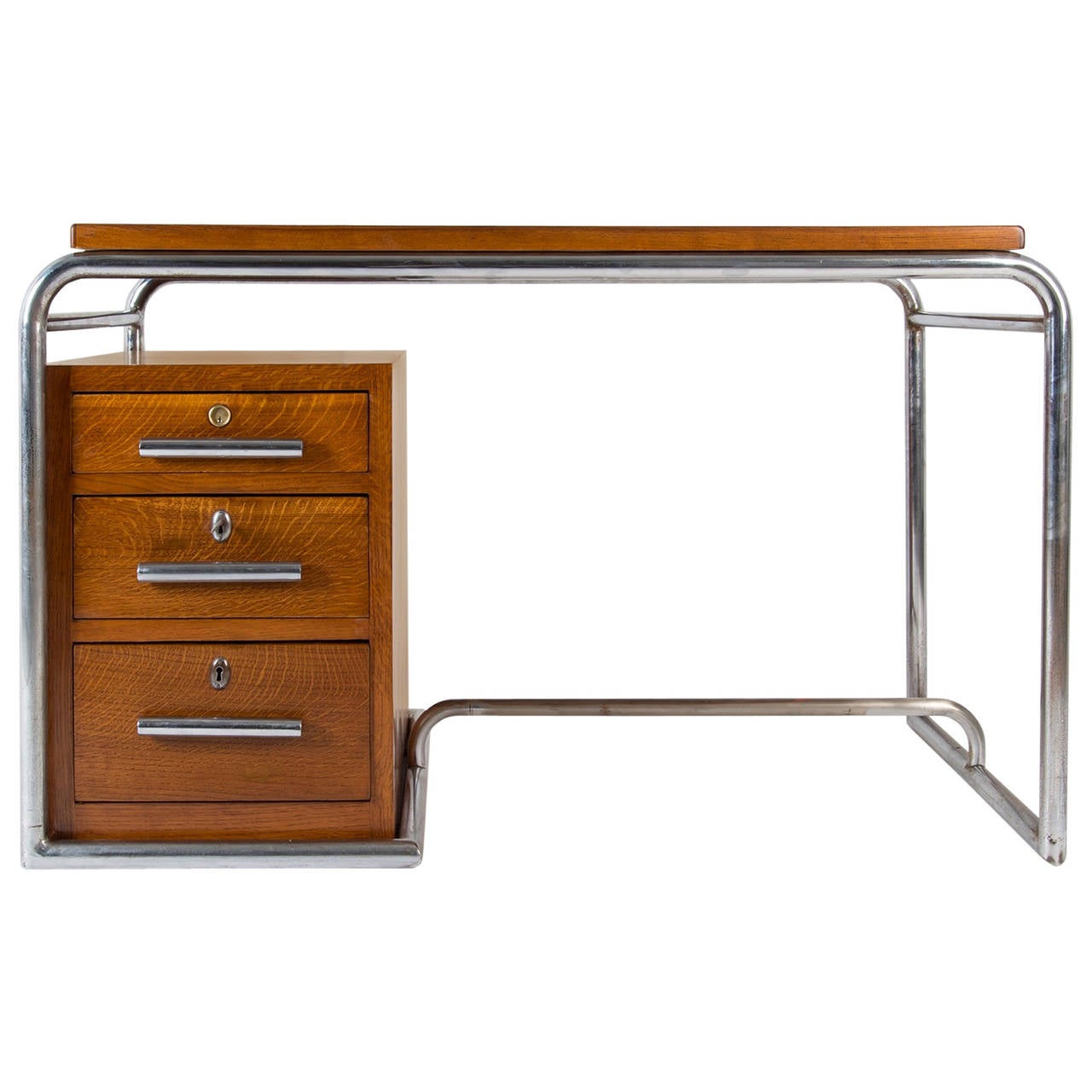 Italian Modernist Oak Desk by Cova, Italy circa 1930 at 1stDibs