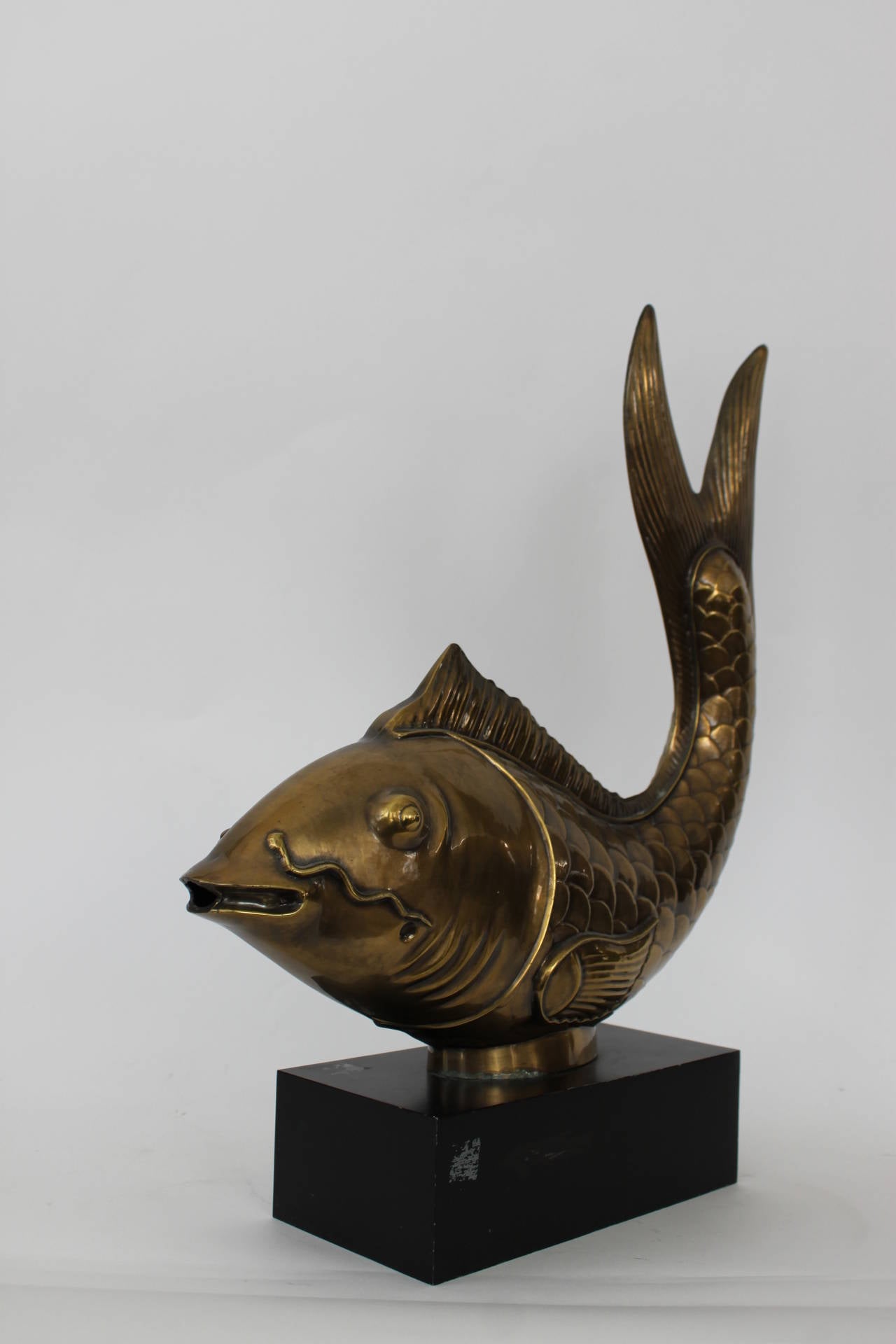 Large Brass Fish Sculpture at 1stDibs | large fish sculpture, brass ...
