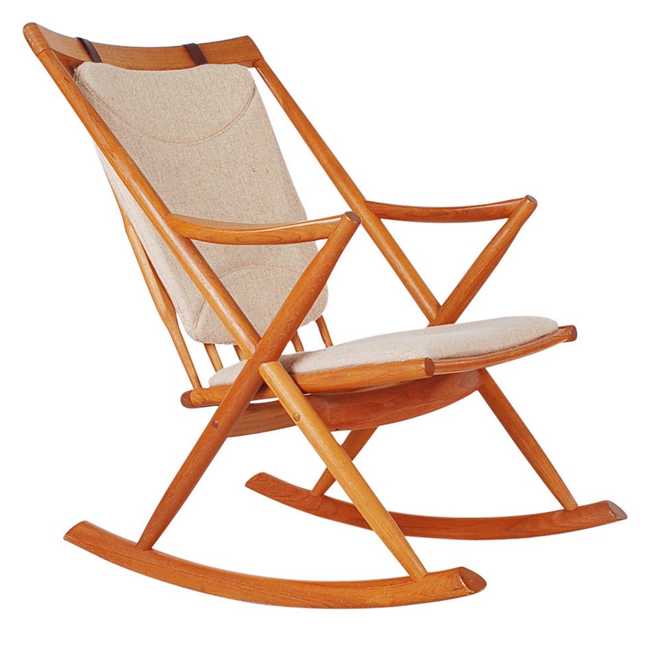 Mid Century Danish Teak Rocking Chair at 1stDibs