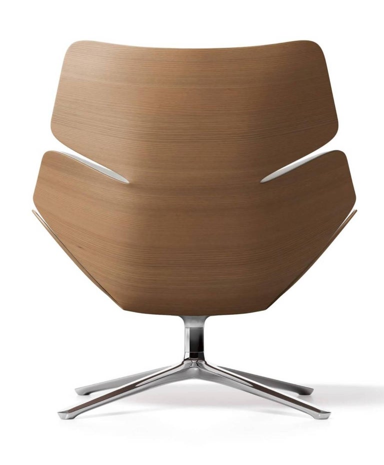 COR Shrimp Swivel Lounge Chair and Ottoman in Fabric or Leather with ...