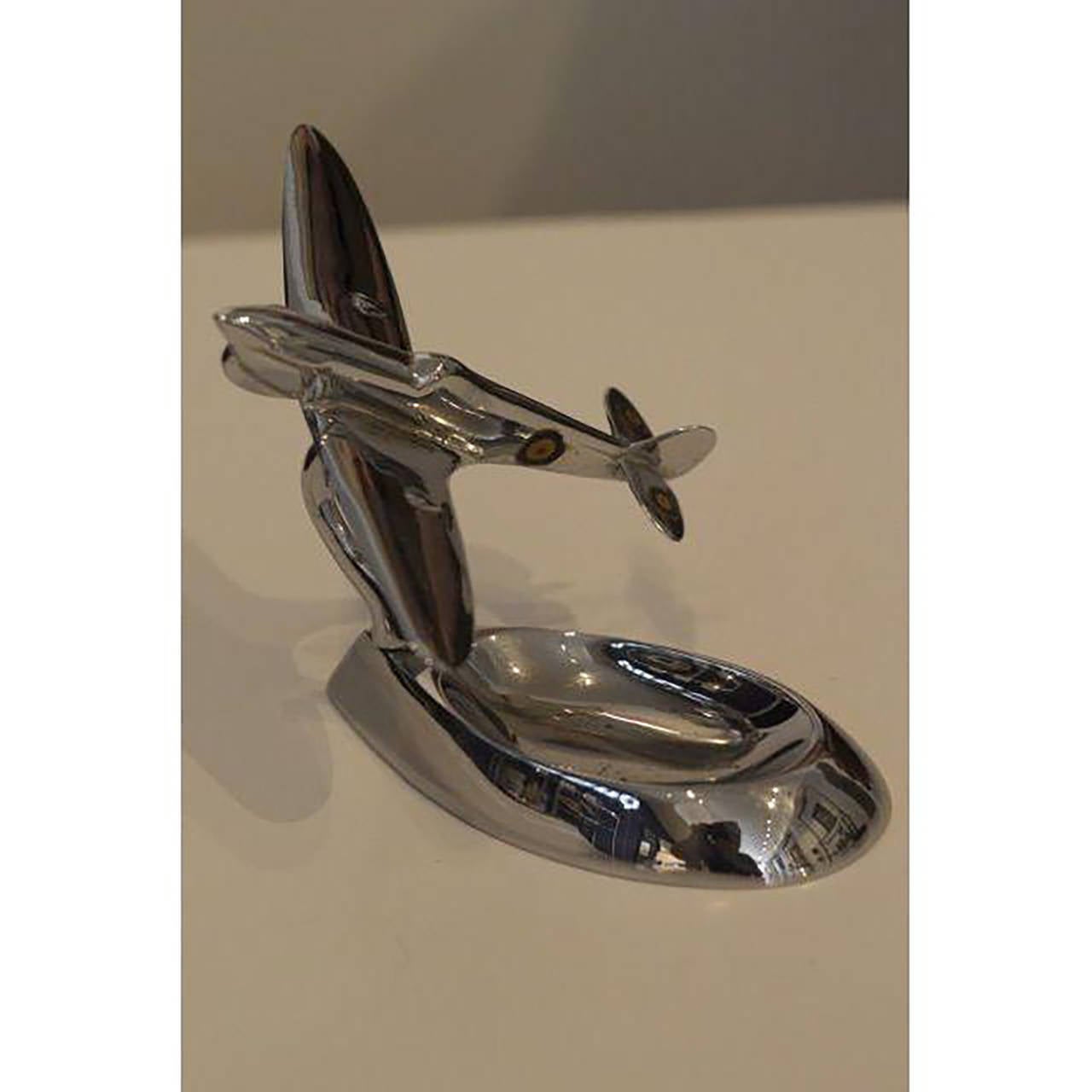 Art Deco Figural Airplane Ashtray For Sale at 1stDibs