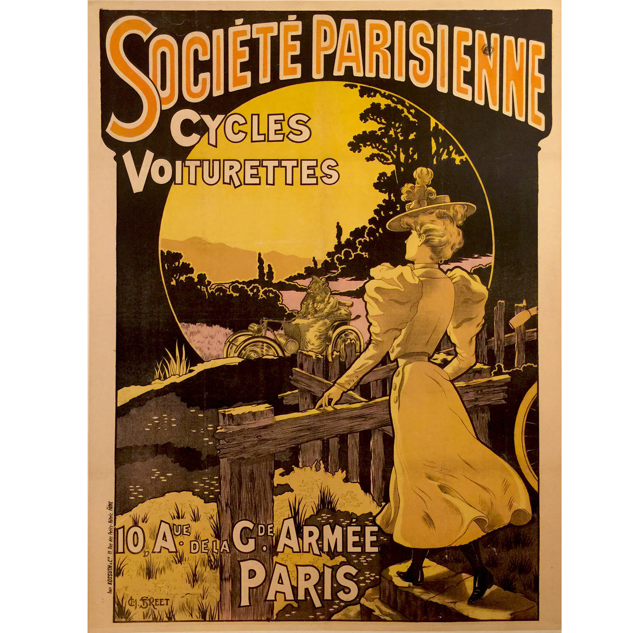 Rare French Art Nouveau Period Advertisement for Société Parisienne ...