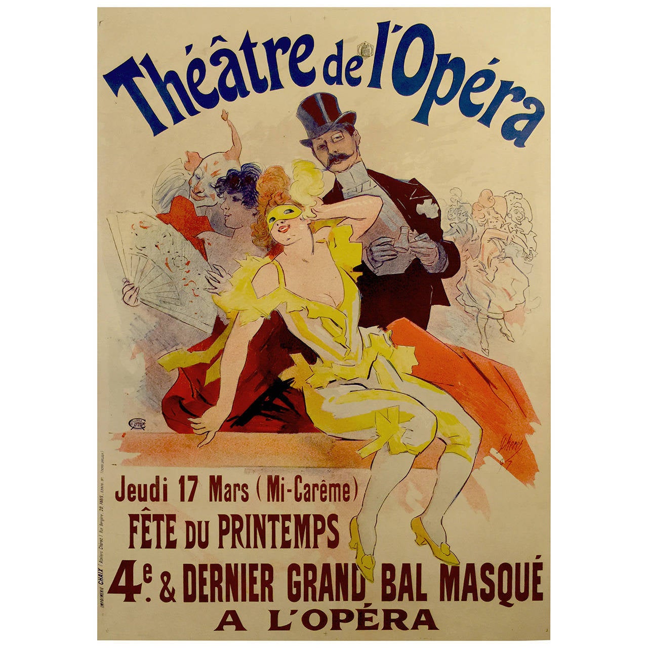 French Belle Époque Period Poster for Théâtre de l’Opera by Jules ...