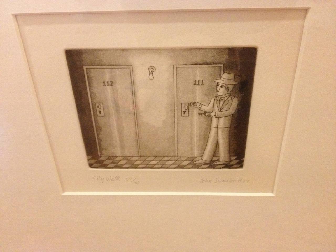"City Walk" Etchings by John August Swanson at 1stDibs