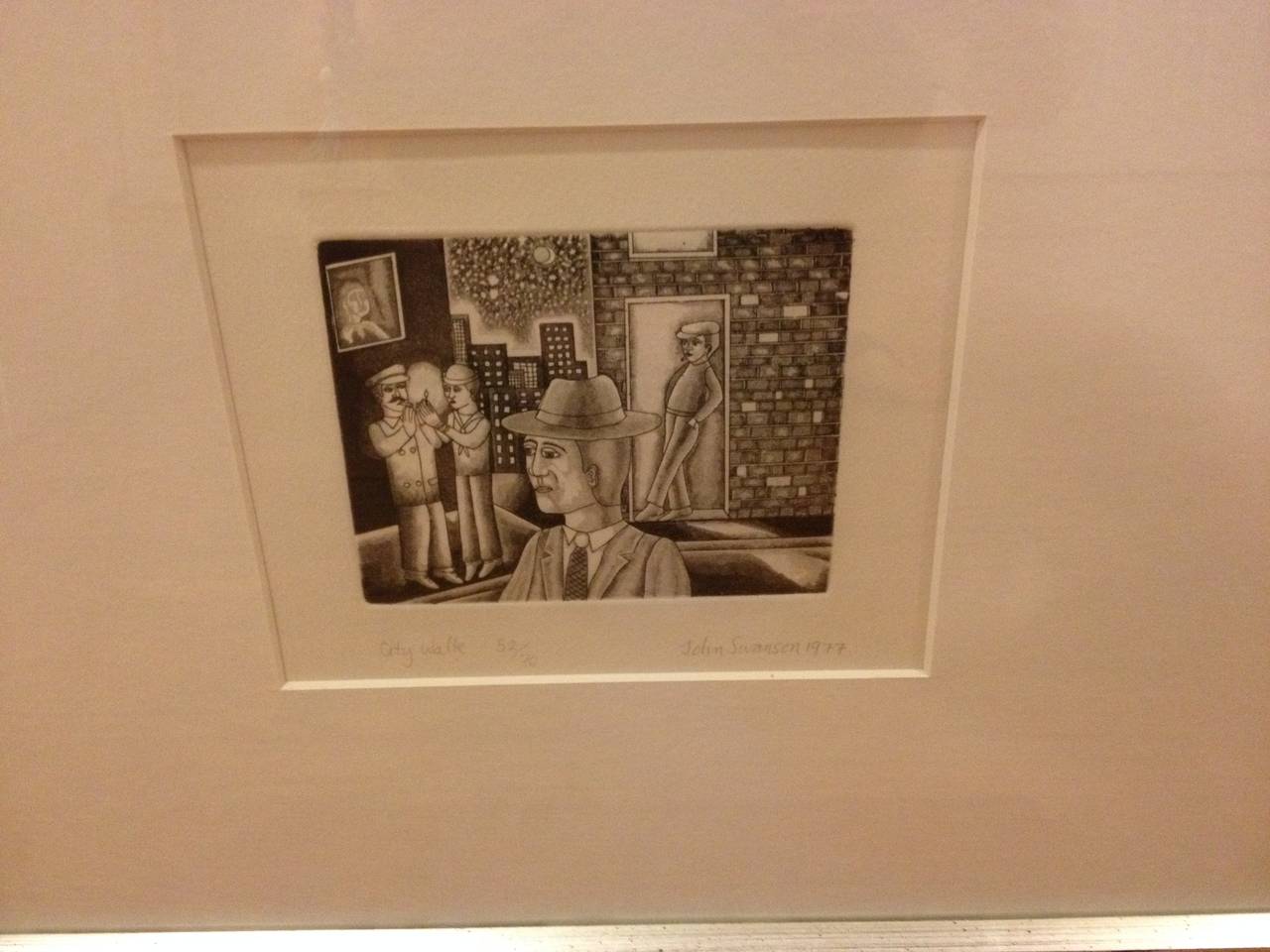 "City Walk" Etchings by John August Swanson at 1stDibs