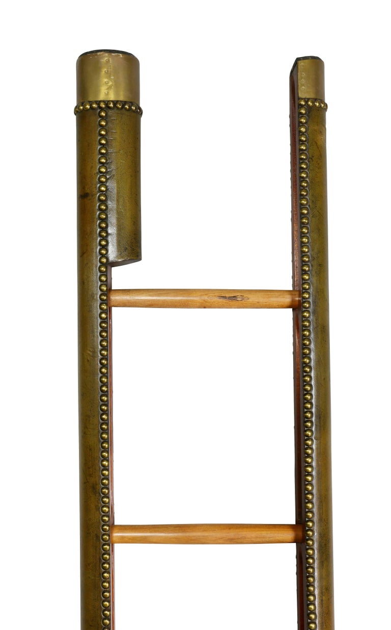 Leather and Brass Tack Stick Ladders for Joanne at 1stdibs