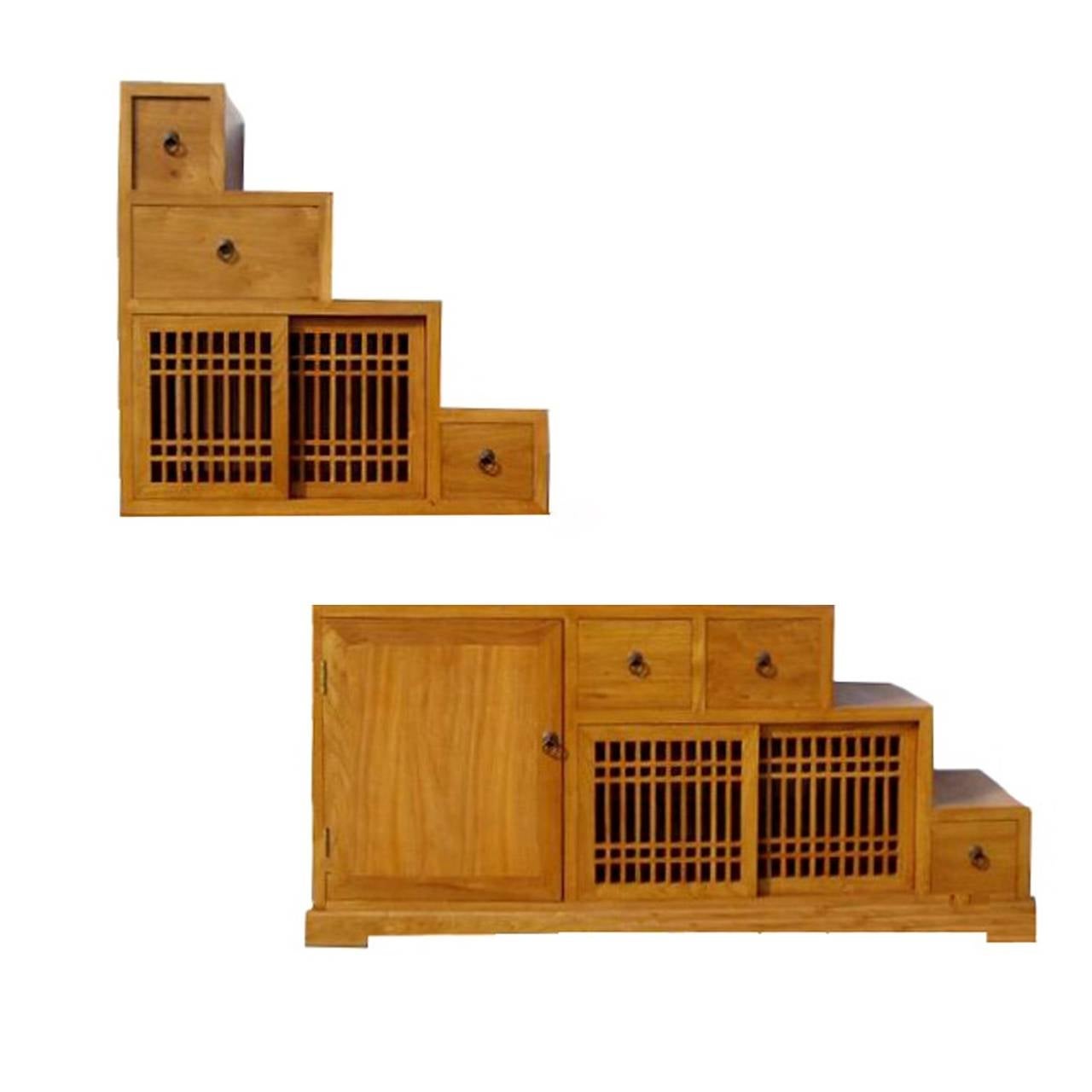 New Japanese Double-Sided Step Tansu at 1stDibs