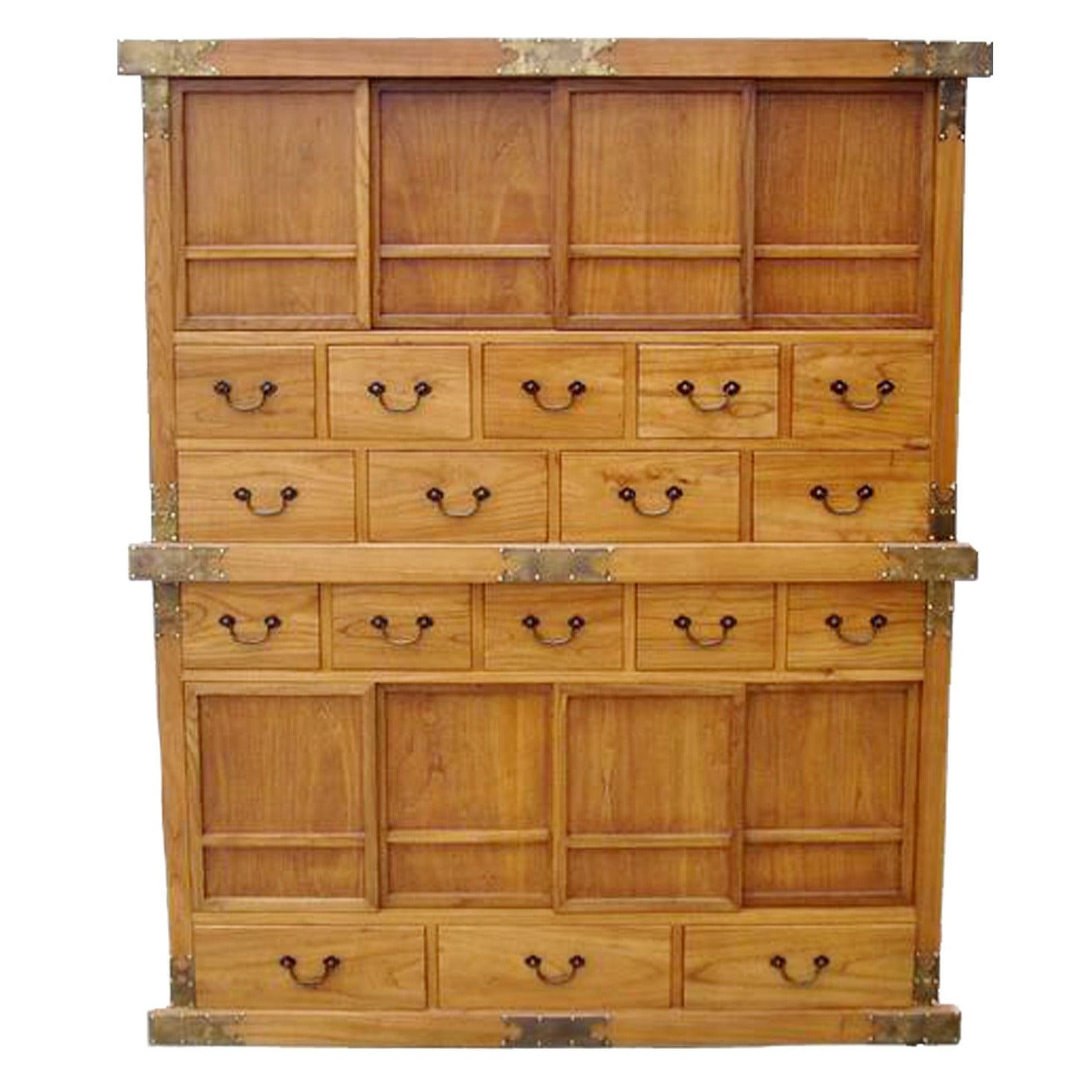 New Solid Wood Japanese Tansu with 25 Drawers at 1stDibs