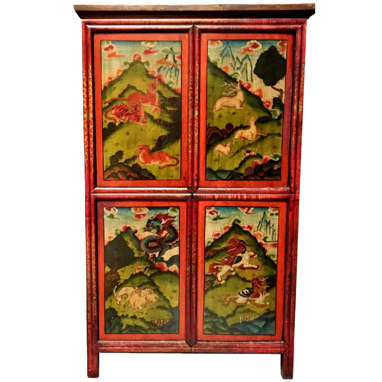 Hand-Painted Tibetan Peace Chest at 1stDibs