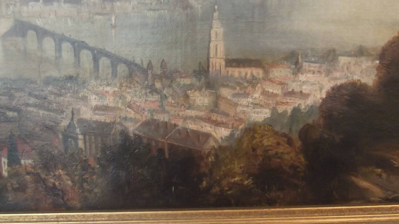 Fine Antique Oil On Canvas of Heidelberg Castle, signed Joseph Clegg at ...