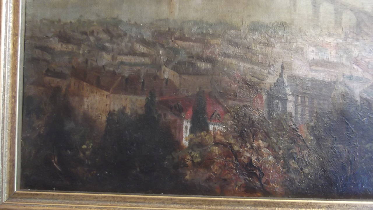 Fine Antique Oil On Canvas of Heidelberg Castle, signed Joseph Clegg at ...