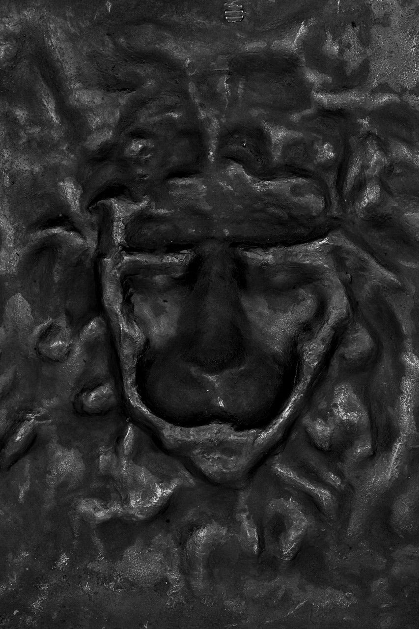 Antique Cast Iron Lion Face Fireback at 1stDibs