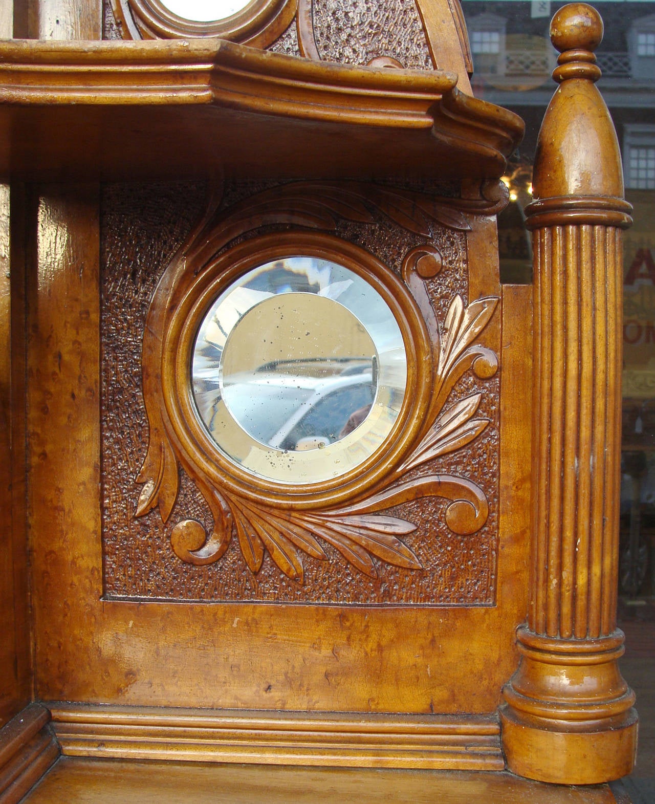 Unique 1890s Carved Maple Fireplace Mantel For Sale at 1stDibs