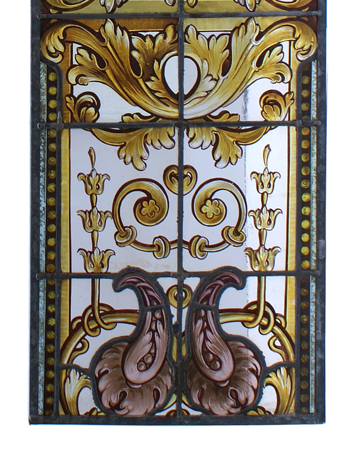 German Renaissance Revival Style Stained Glass Window For Sale at 1stDibs