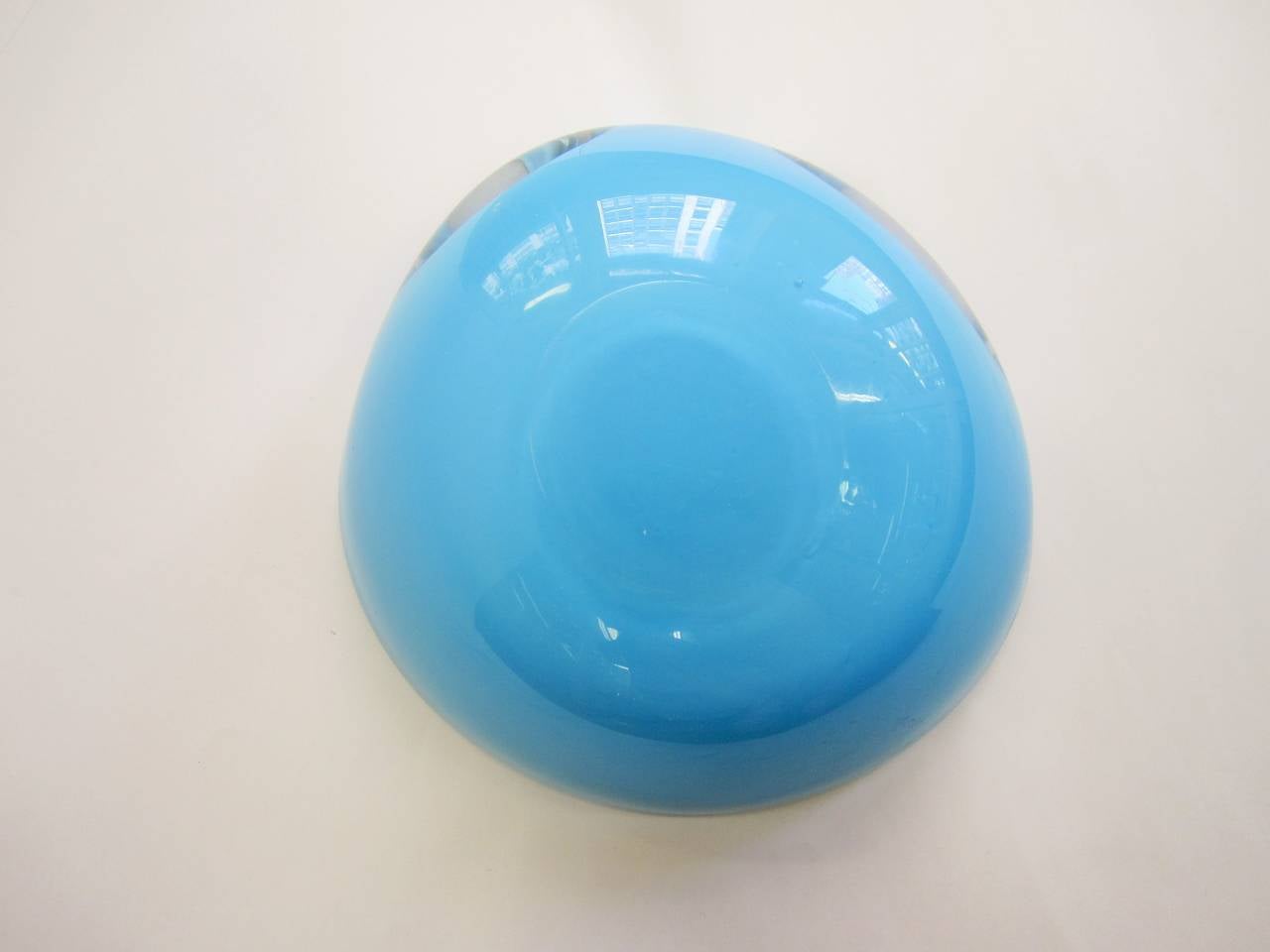 Italian Murano Powder Blue Art Glass Bowl at 1stDibs