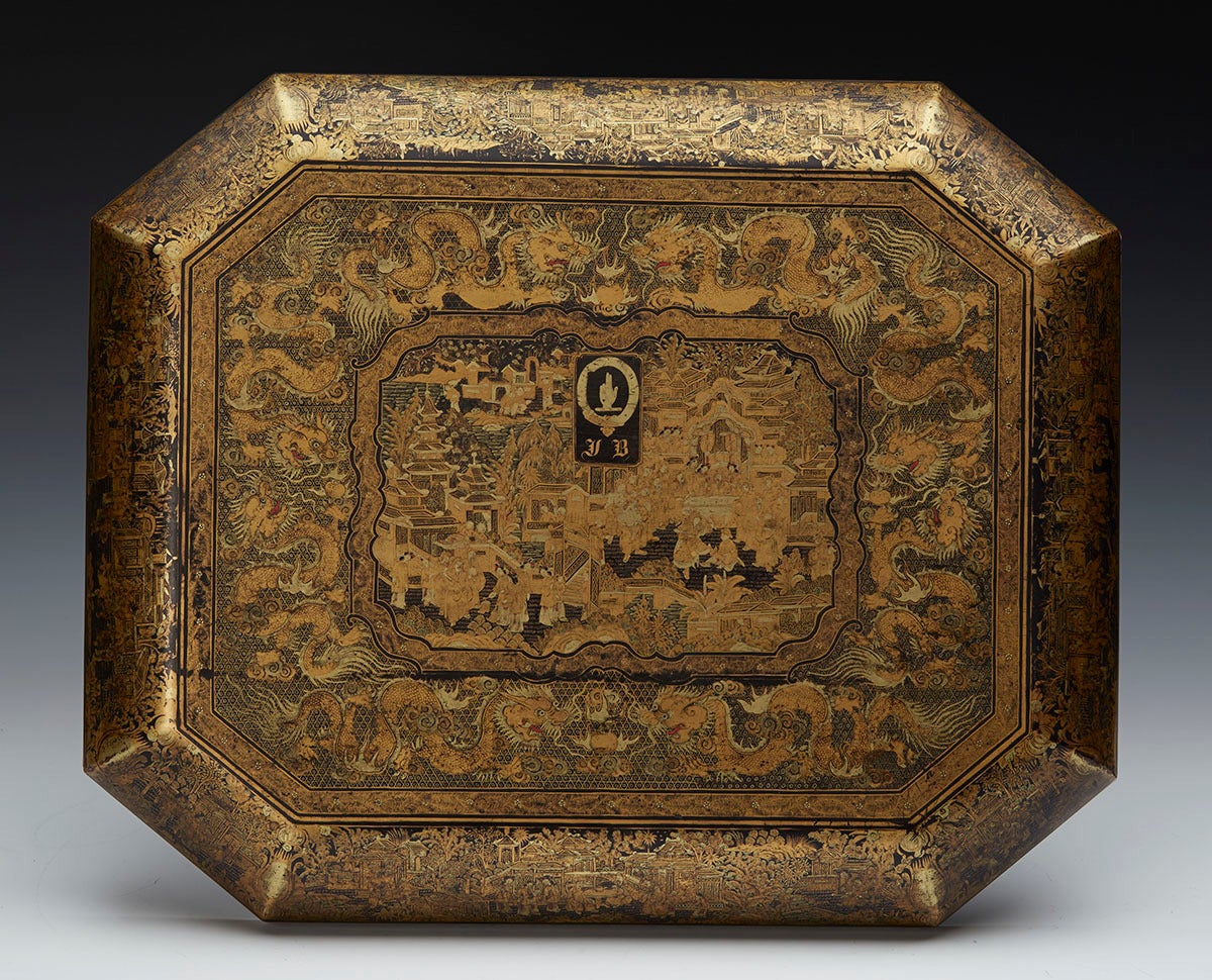 Antique Chinese Armorial Lacquer Games Box and Counters, circa 1830 at ...