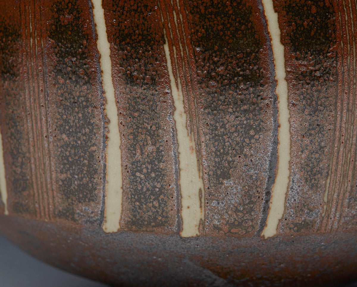 David Leach Studio Pottery Bowl with Linear Designs 20th Century at 1stDibs