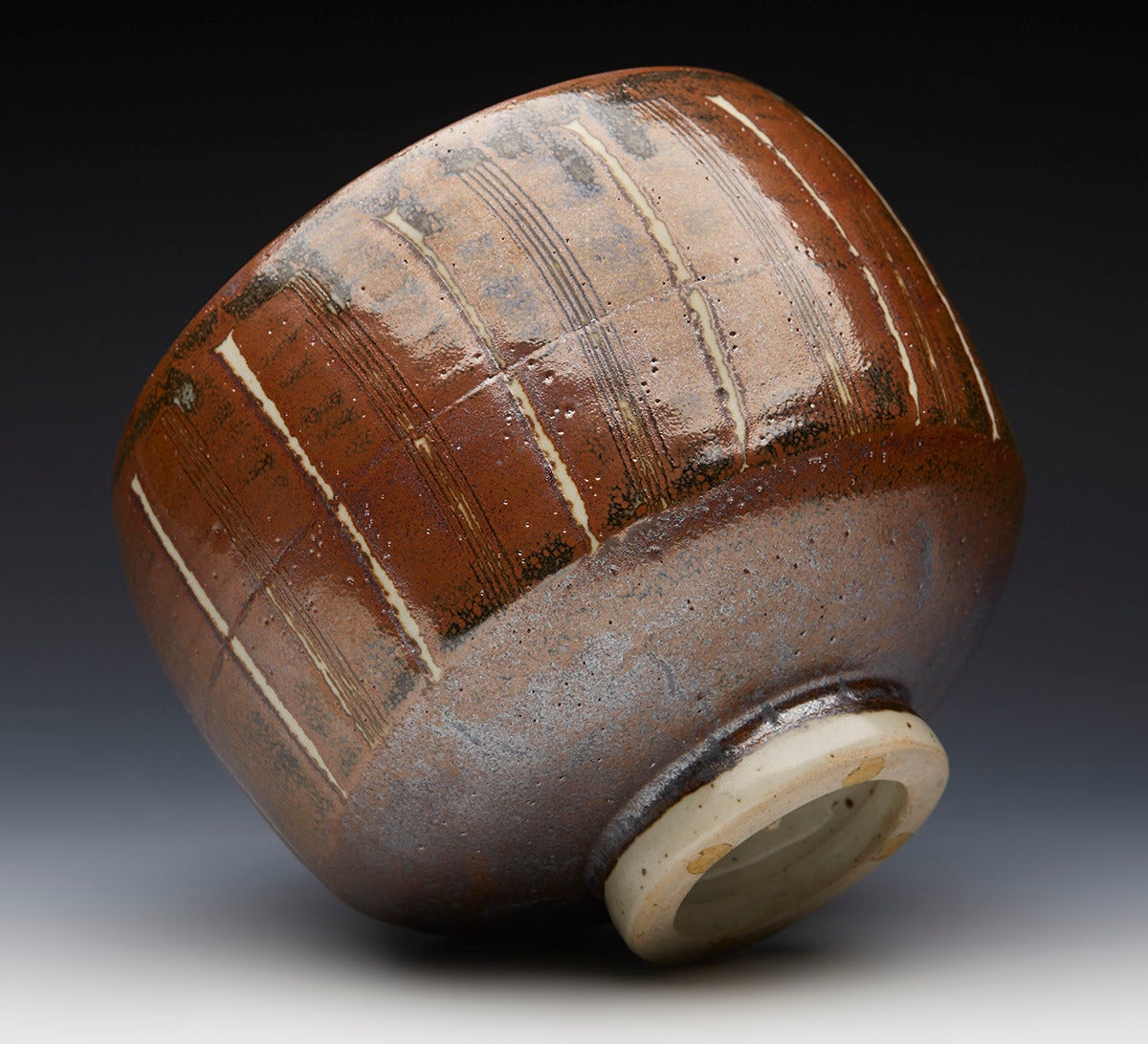 David Leach Studio Pottery Bowl with Linear Designs 20th Century at 1stDibs