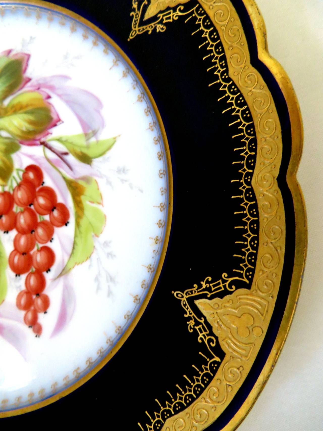 Porcelain Plates with Fruit Motifs For Sale at 1stDibs