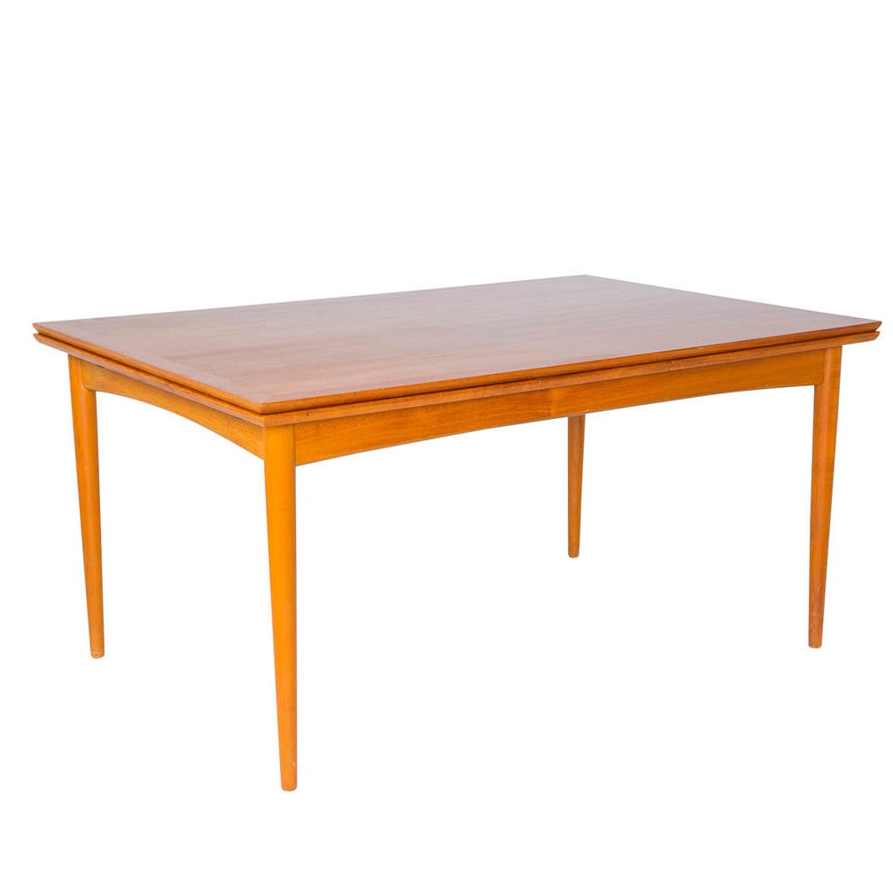 Danish Modern Expandable Teak Dining Table at 1stDibs