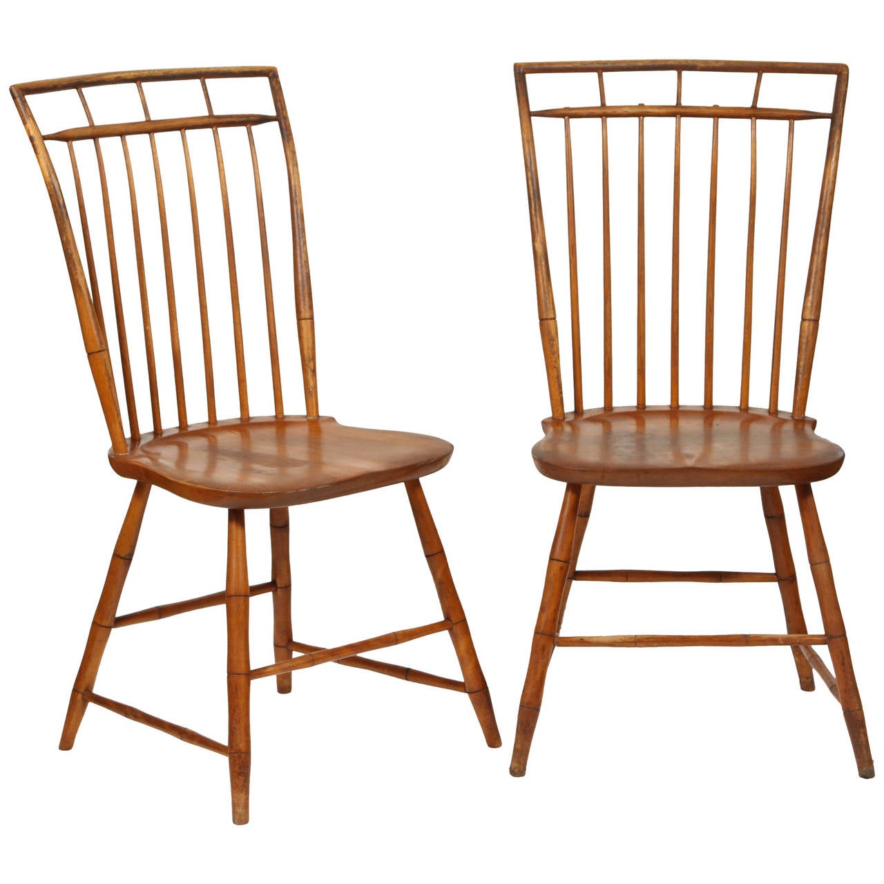 Pair of Windsor Chairs with Pinned Backs For Sale at 1stDibs