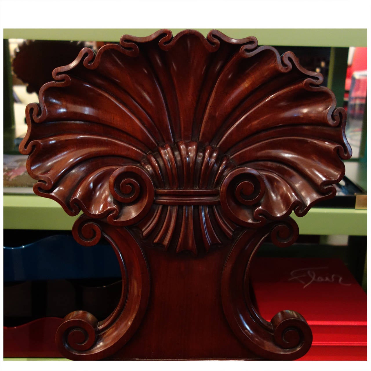 Pair of 19th Century English Mahogany Shell-Back Hall Chairs at 1stDibs