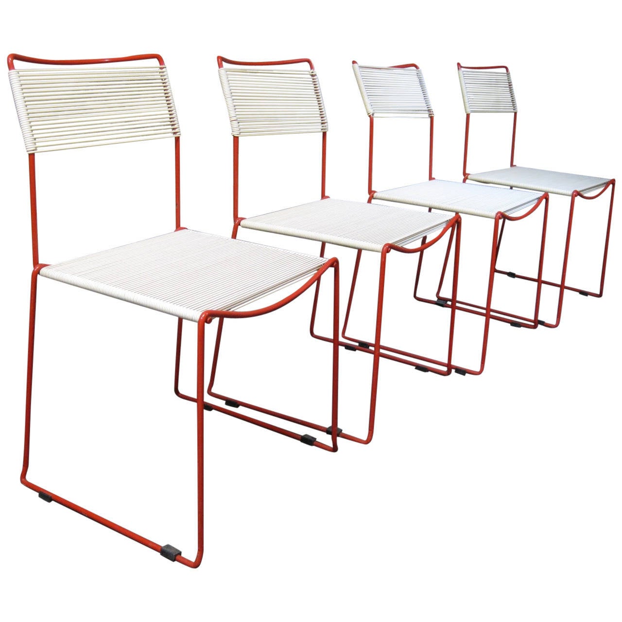 Giandomenico Belotti Style Spaghetti Chairs, Set of Four at 1stDibs