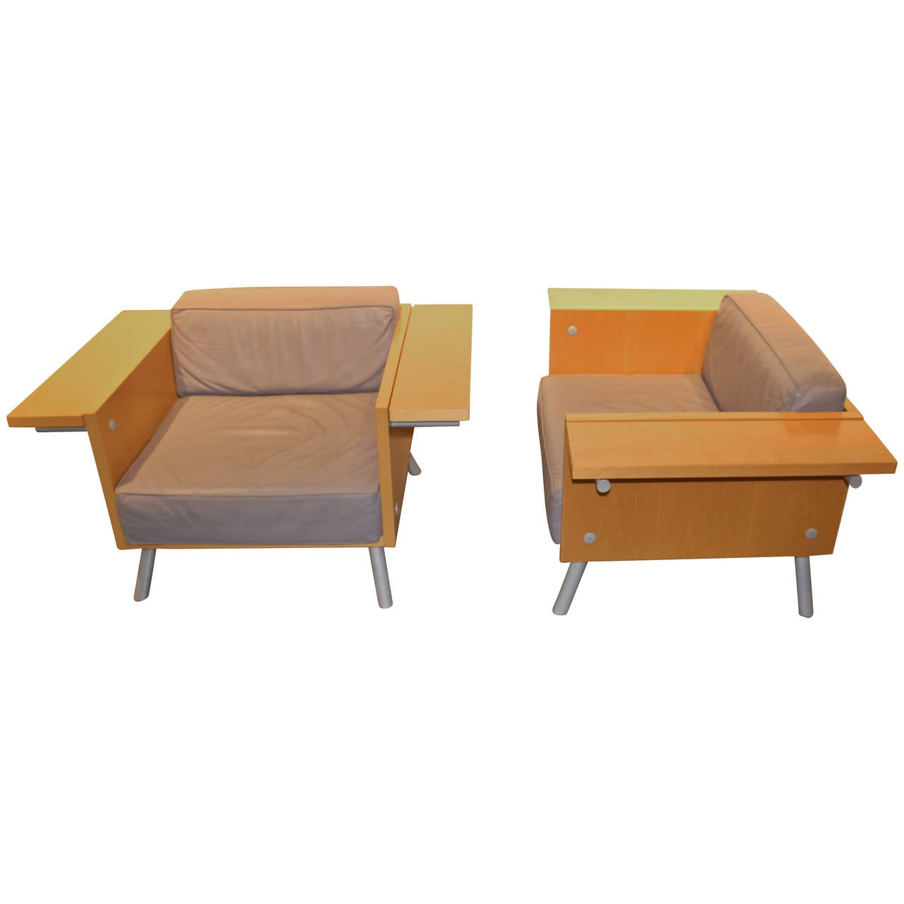 Knoll Stamberg Aferiat, Salsa Lounge Chairs with Shelves at 1stDibs ...