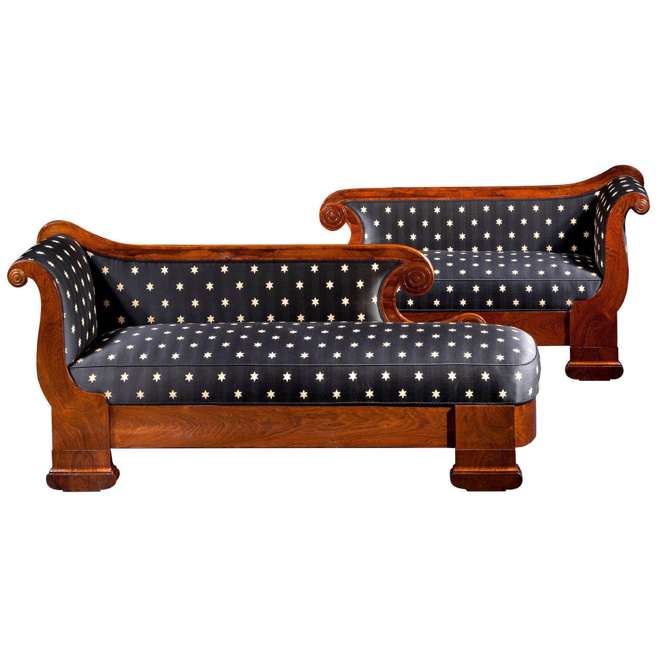 Pair of Restoration Rosewood Grecian Recamier Couches, circa 1835-1840 ...