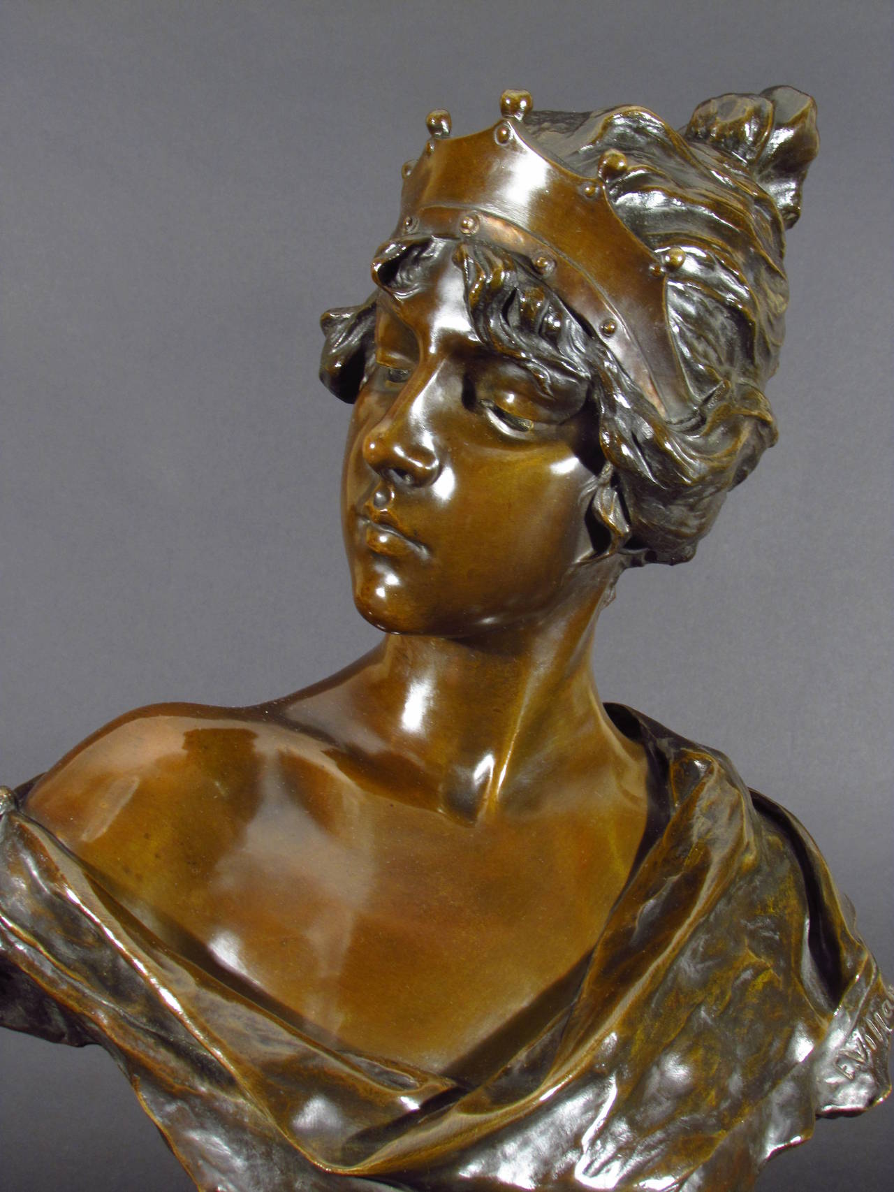 Lucrece Art Noveau Antique Bronze Sculpture at 1stDibs